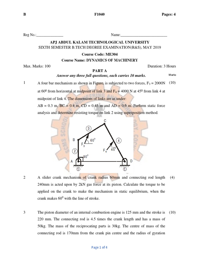 Analysis of Torsional Vibrations and Dynamic Forces in Internal ...