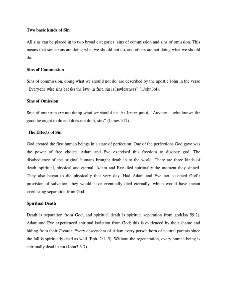 The Doctrine of Sin | PDF | Original Sin | Sin