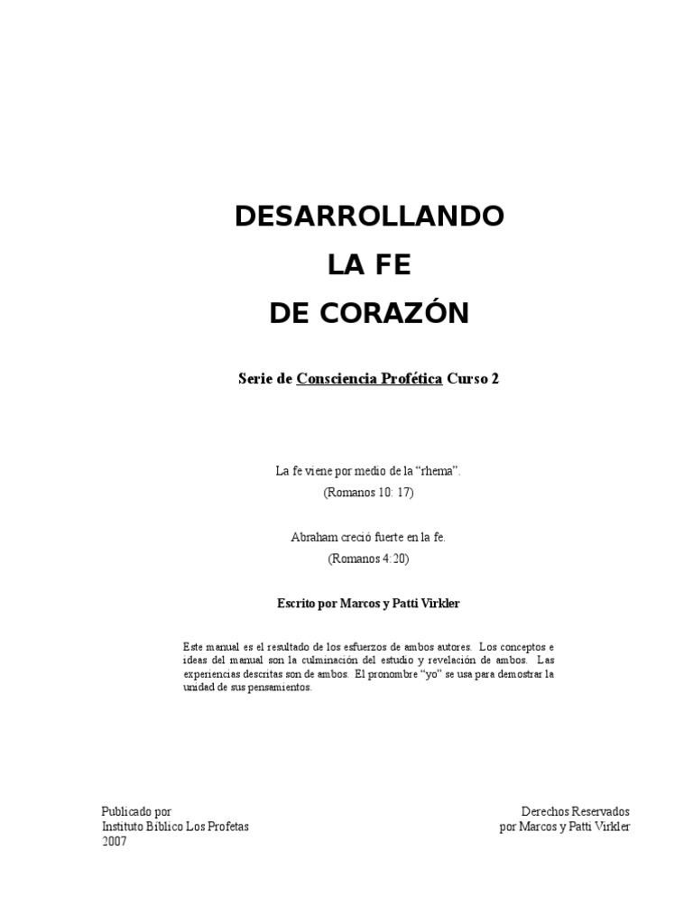Desarrollar La Fé de Corazón | PDF | Fe | Alma