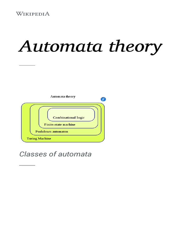 Automata Theory | PDF | Automata Theory | Applied Mathematics