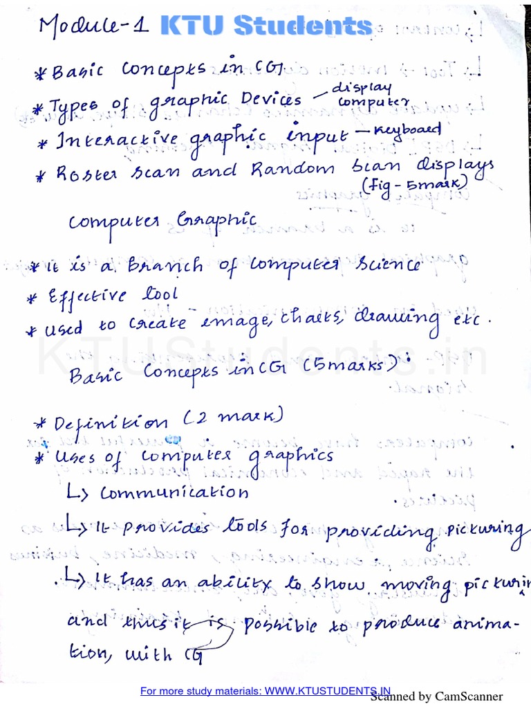 CS401-M1-Computer Graphics-Ktustudents - in PDF | PDF | Home & Garden | Science & Mathematics