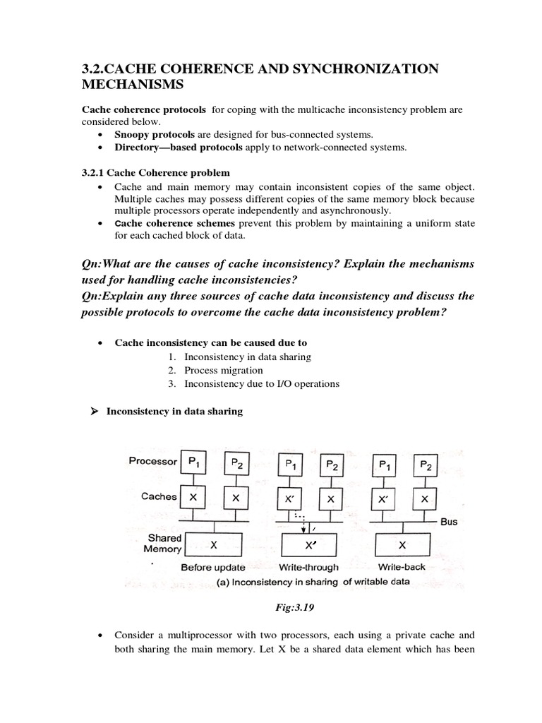 CSA Mod 3-Part 2 Notes (Cache Coherence) | PDF | Cache (Computing ...