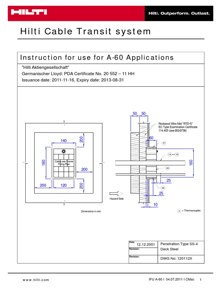 Ifu Hilti Cable Transit System - A60 | PDF | Civil Engineering ...