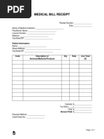 Medical Bill Receipt Template | PDF