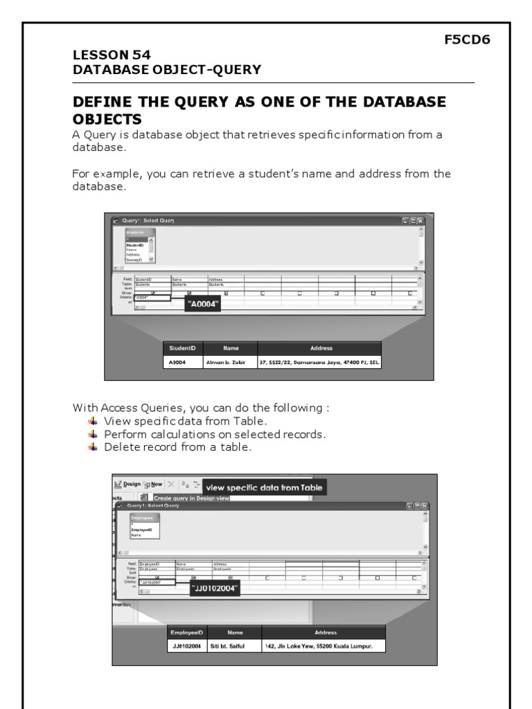 Define The Query As One of The Database Objects | PDF | Information ...