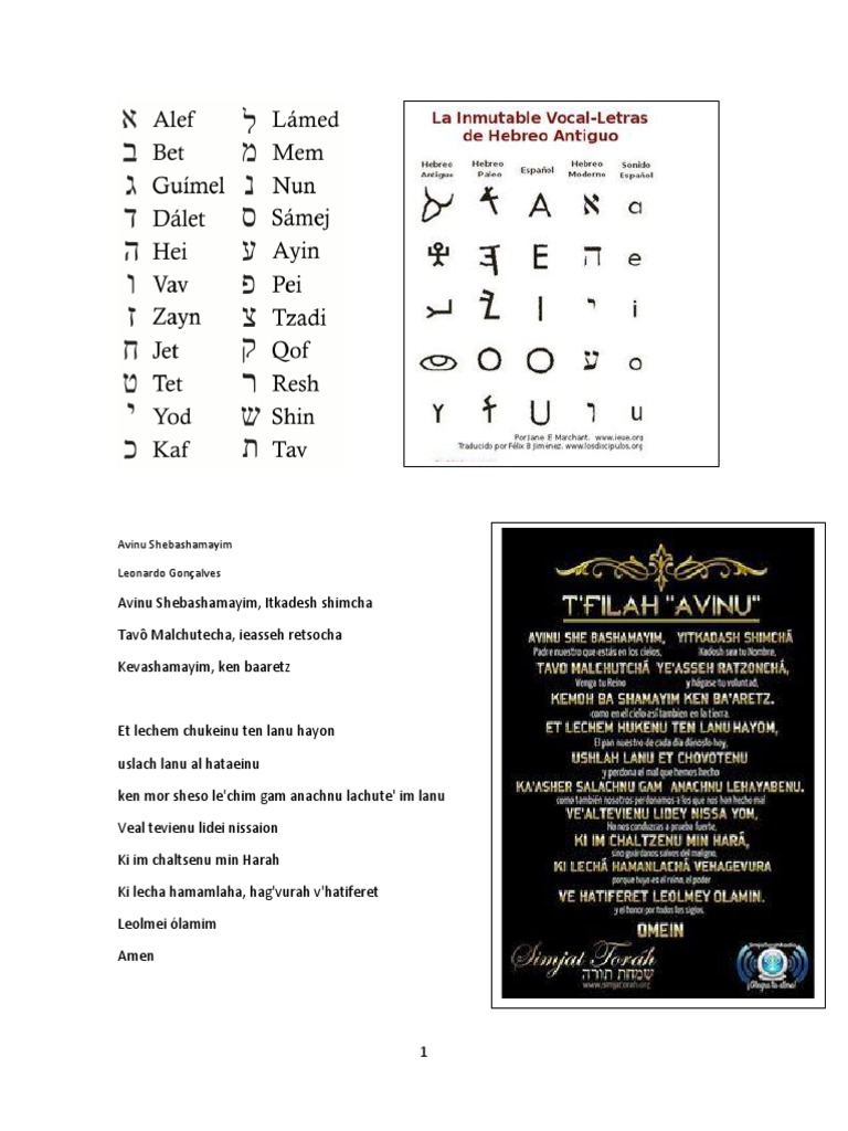 Avinu Shebashamayim | PDF | orador del Señor