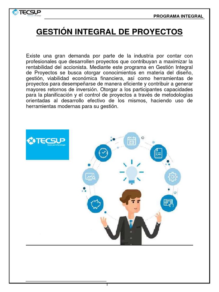 Gestion Integral De Proyectos Pdf Gestión De Proyectos Software