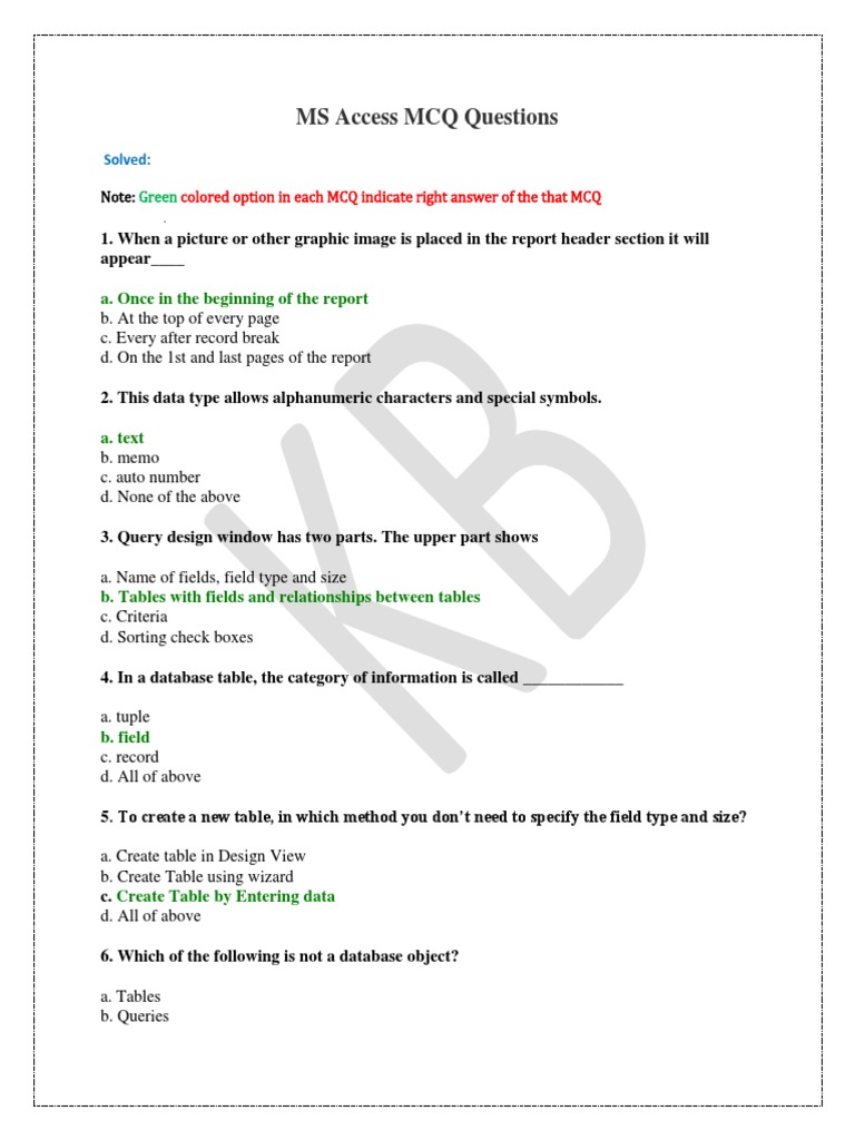 MIS MCQ Solved | PDF | Microsoft Access | Databases