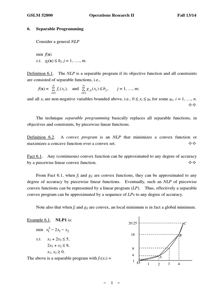 Separable Programming Pdf Linear Programming Mathematical 4930