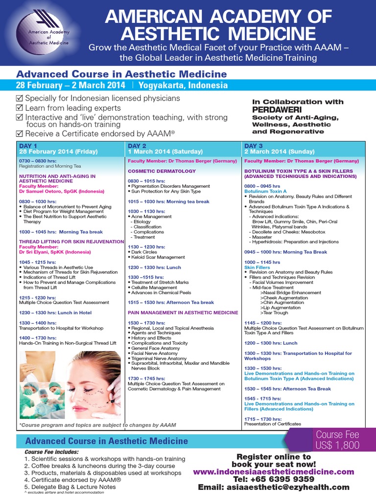 Advanced Course in Aesthetic Medicine | PDF | Botulinum Toxin | Medical ...
