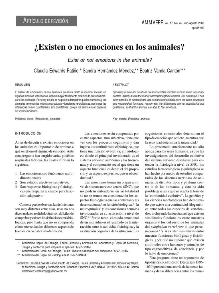 Emociones Animales | PDF | Las emociones | Mente