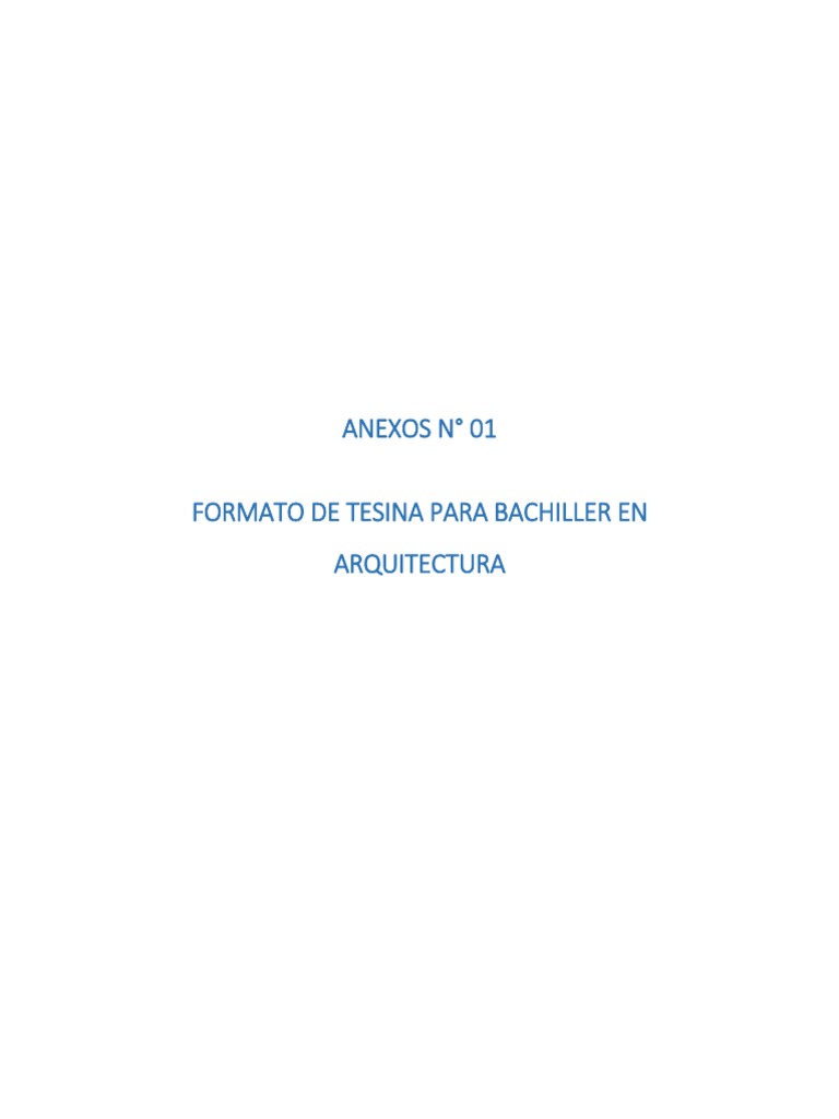 Formato de Tesina en Arquitectura | PDF