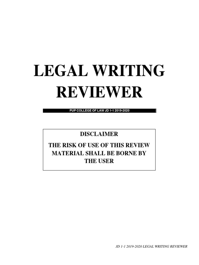 Legal-Writing-REVIEWER Final | PDF | Supreme Courts | Pleading