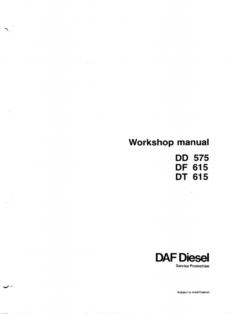 DAF Workshop Manual DD DF DT Series | PDF