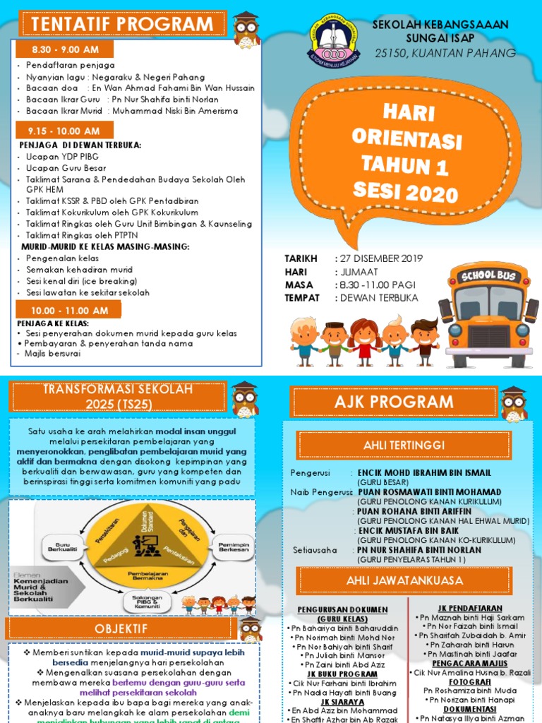 Contoh 1 Buku Program Orientasi Tahun 1 | PDF