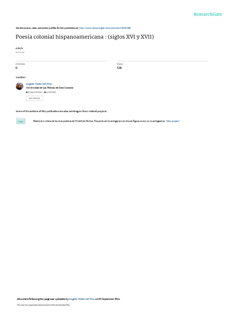 Poesía Colonial Hispanoamericana (Siglo Xvi-Xvii) | PDF | Barroco | Poesía