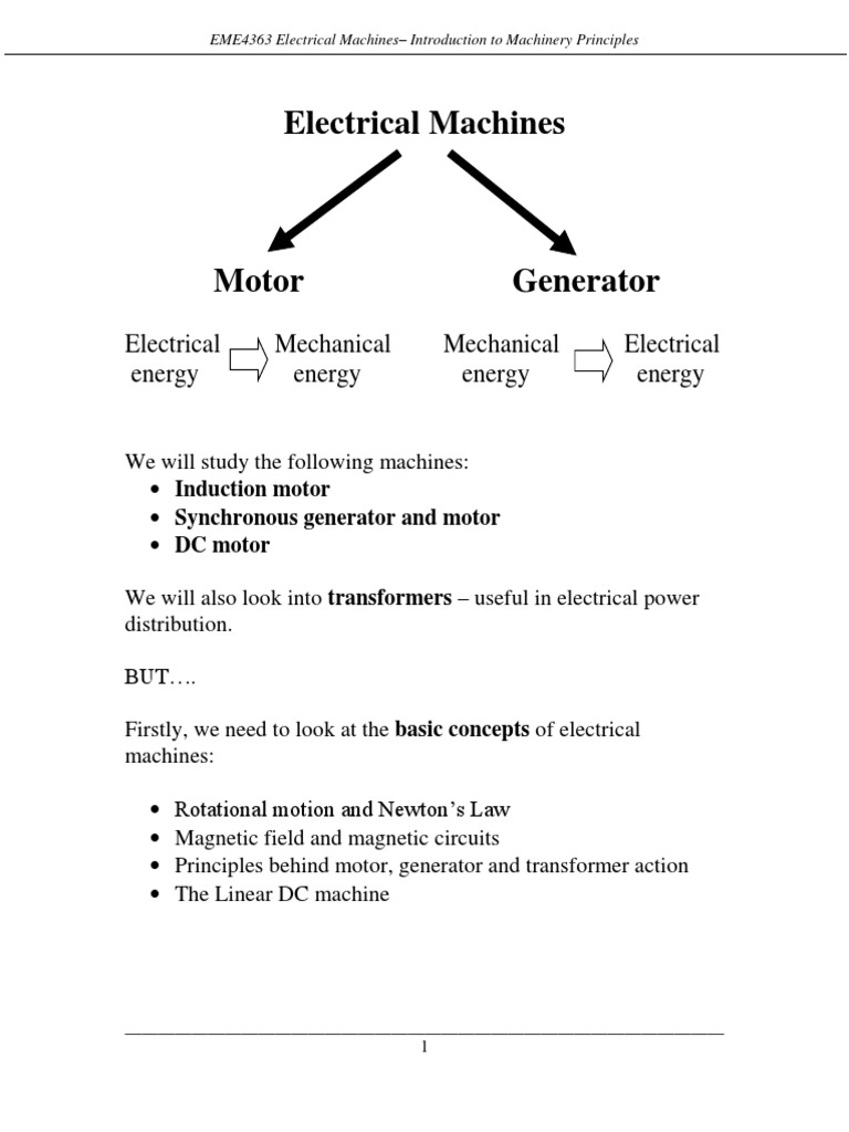 Electrical Machines Basics | PDF | Electromagnetic Induction | Magnetic ...