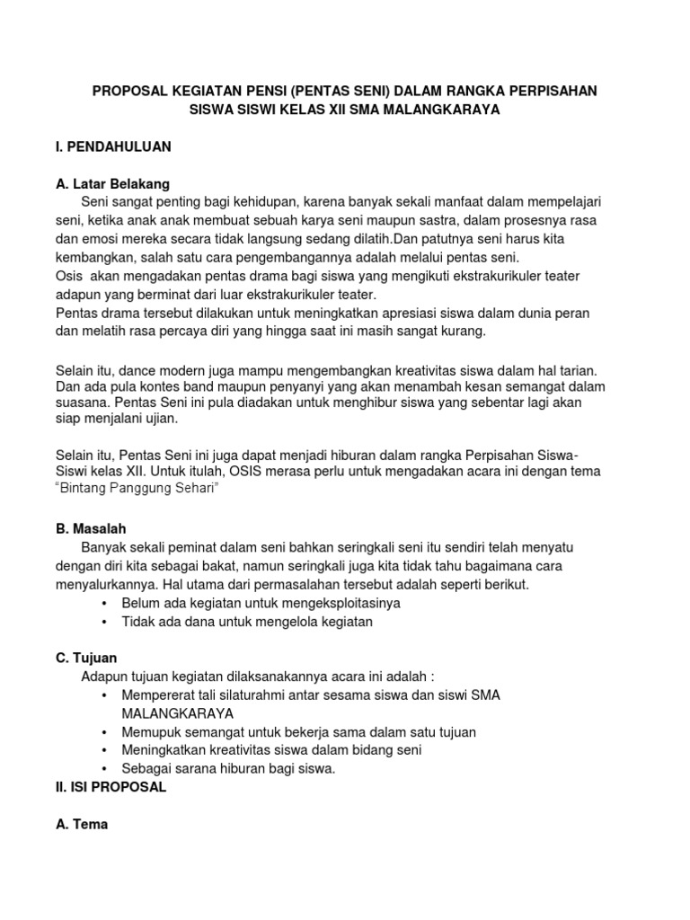 Proposal Pensi | PDF
