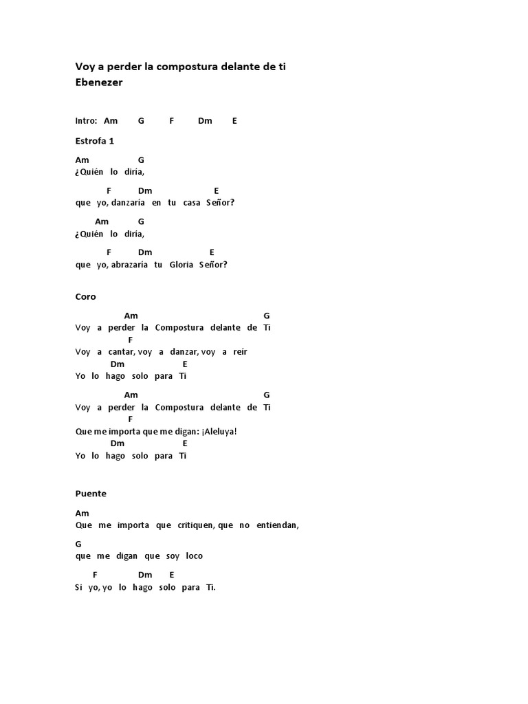 Voy A Perder La Compostura-Ebenezer PDF | PDF