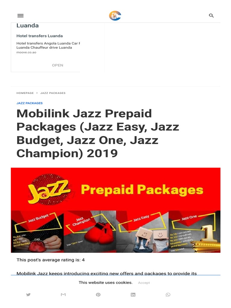 Jazz Prepaid Packages (Jazz Easy, Jazz Budget, Jazz One, Jazz Champion ...