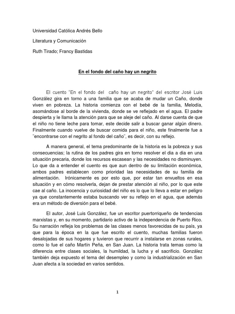 2en El Fondo Del Caño Hay Un Negrito | PDF | Cuentos | Pobreza