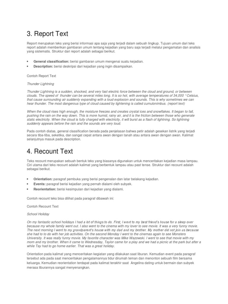 Contoh Teks Report dan Strukturnya | PDF | Seni & Disiplin Bahasa