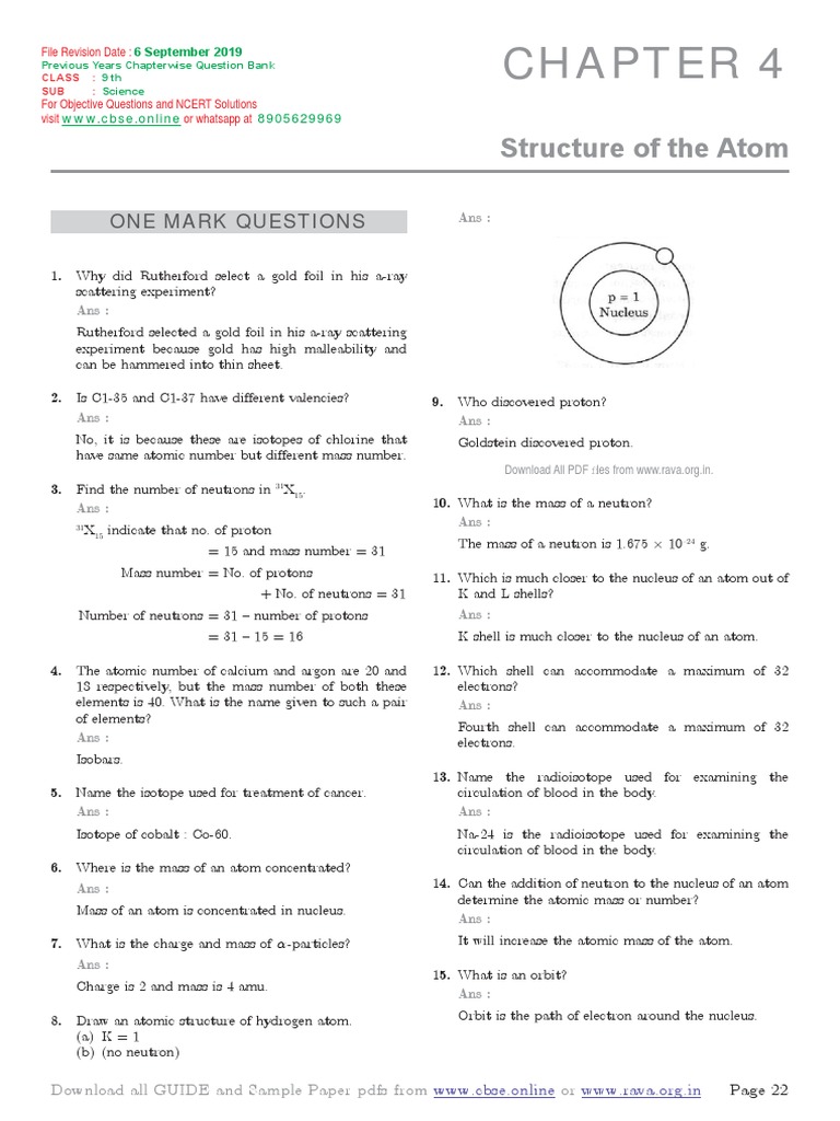 Structure of Atom PDF | PDF | Atoms | Atomic Nucleus