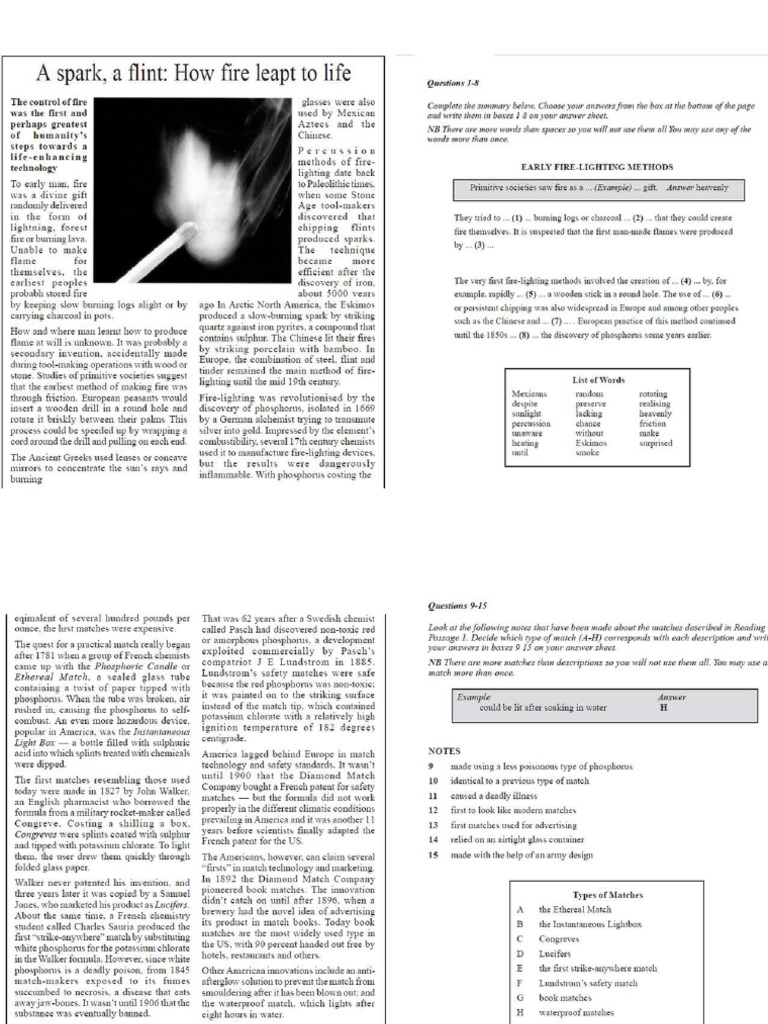 Cambridge Ielts 1 Reading Test 1 With Answers Key PDF | PDF
