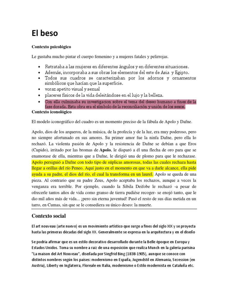 El Beso | PDF | Art Nouveau | Gustav Klimt