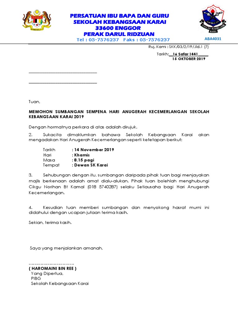 Surat Rasmi Pibg | PDF