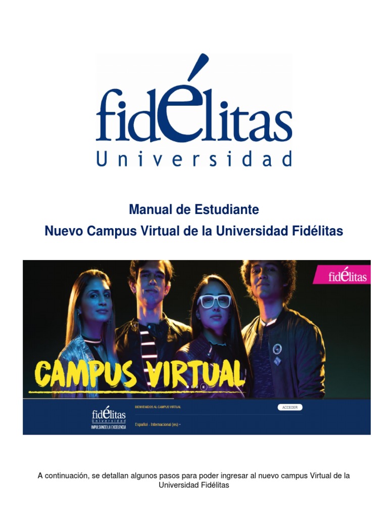 Manual del Estudiante: Campus Virtual Fidélitas | PDF | Chat en linea ...