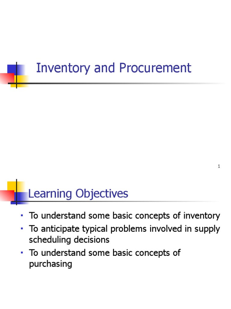 Inventory and Purchasing | PDF | Inventory | Demand