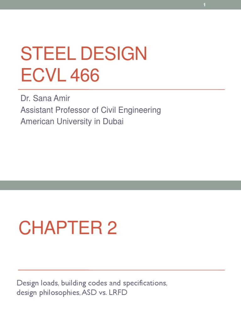 Steel Lecture 2 - Design Loads, ASD Vs LRFD | PDF | Strength Of ...