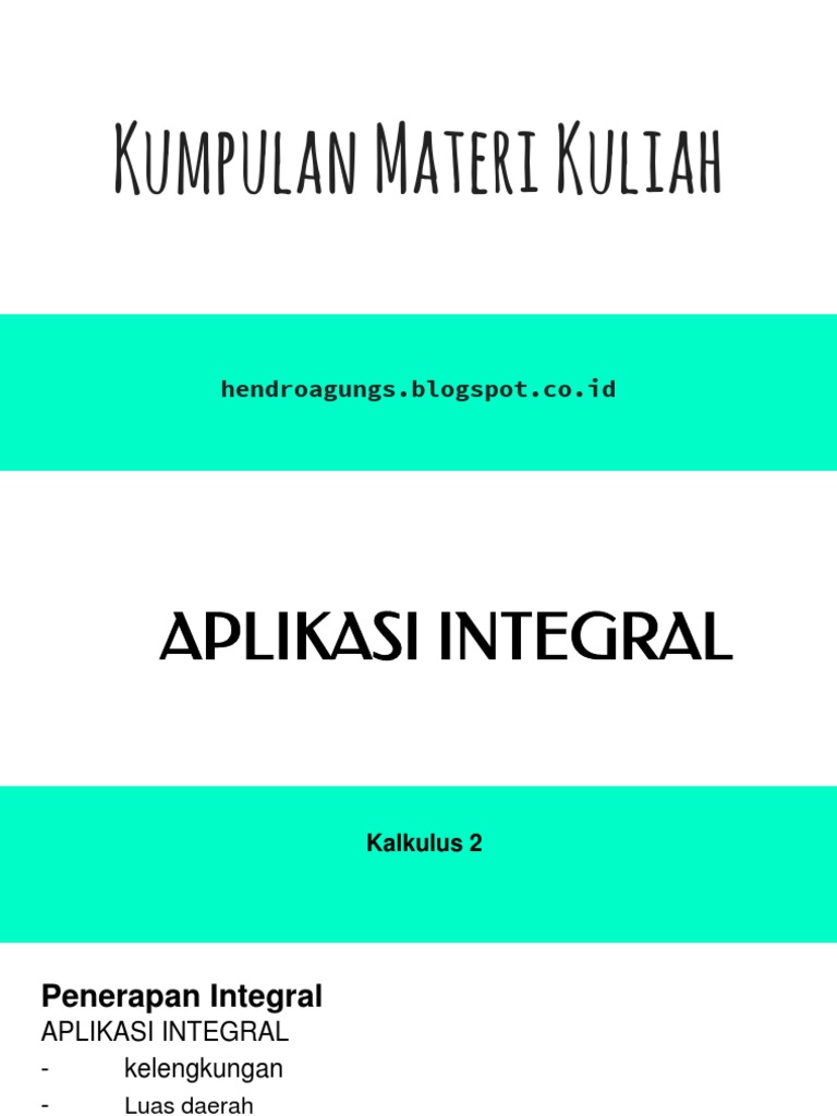 Aplikasi Integral | PDF