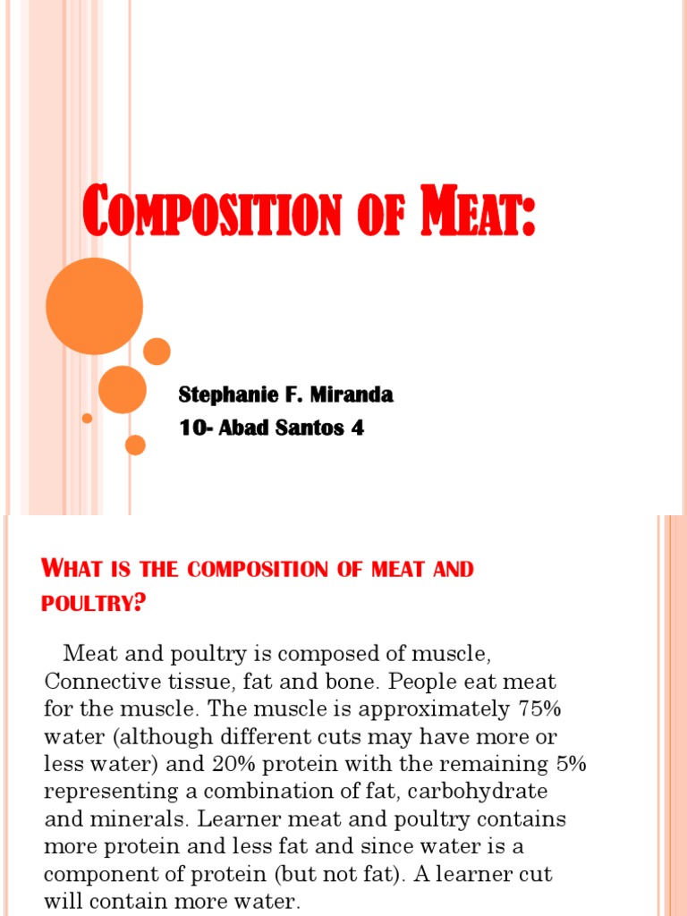 Composition of Meat | PDF | Beef | Meat