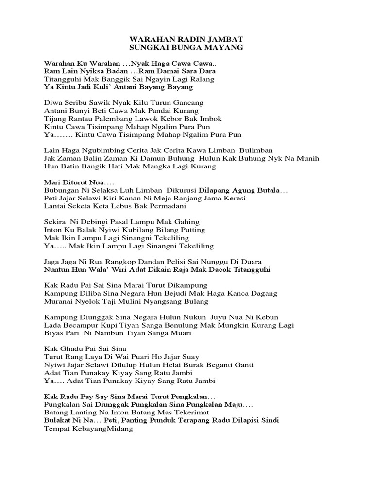 Warahan Radin Jambat | PDF
