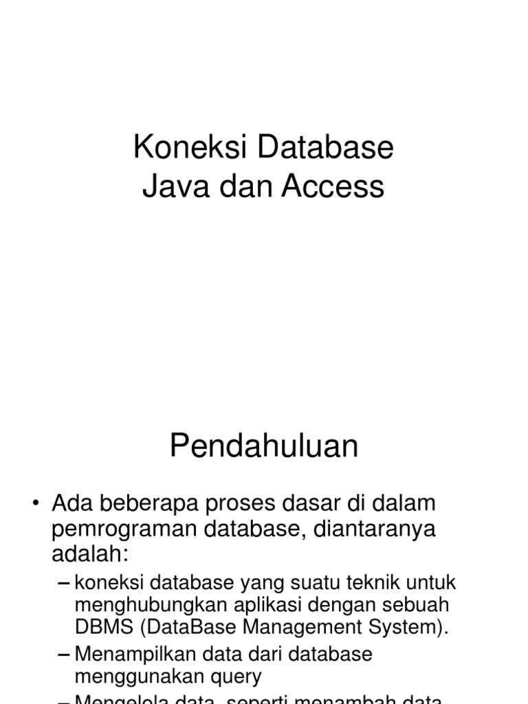 Koneksi Database Java dan Access | PDF