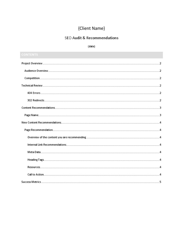 SEO Audit Template | PDF | Tag (Metadata) | Search Engine Optimization