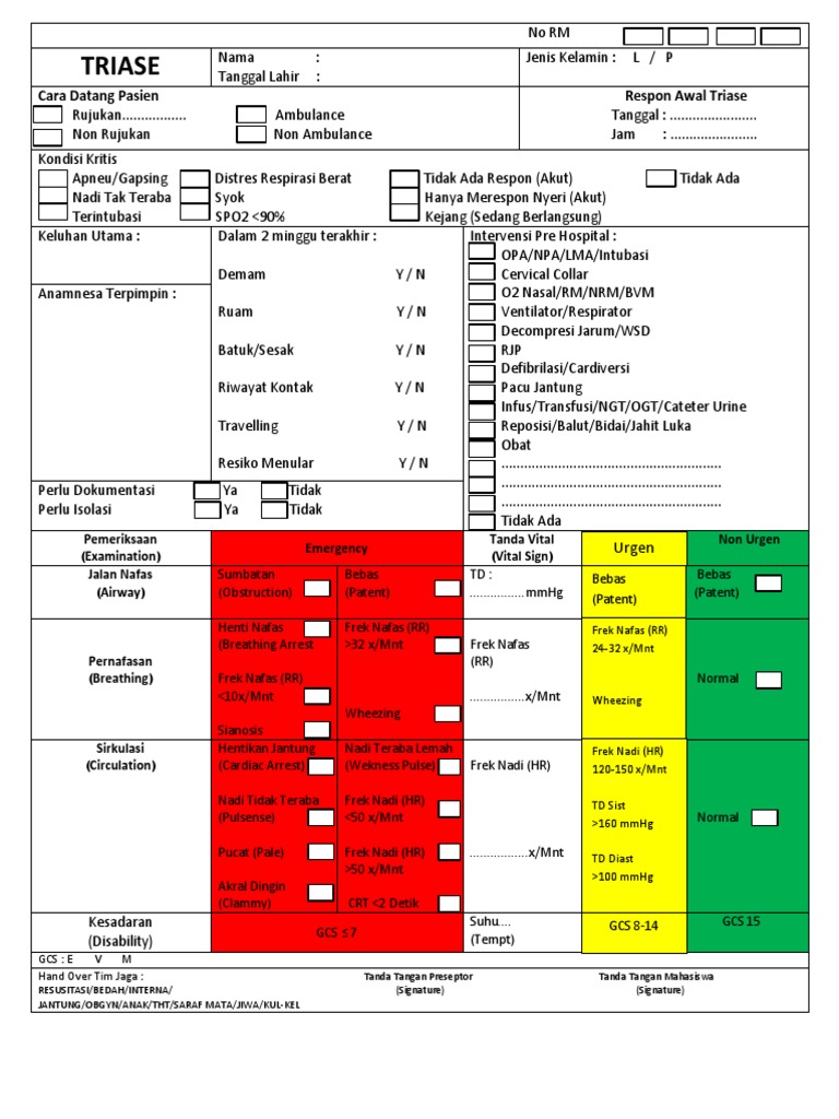 Lembar Triage Hal 1 | PDF