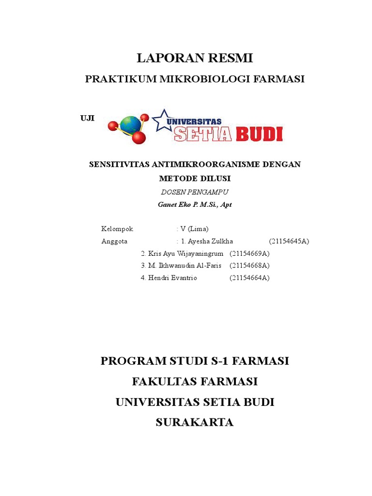 Uji Sensitivitas Amtimikroorganisme Dengan Metode Dilusi | PDF
