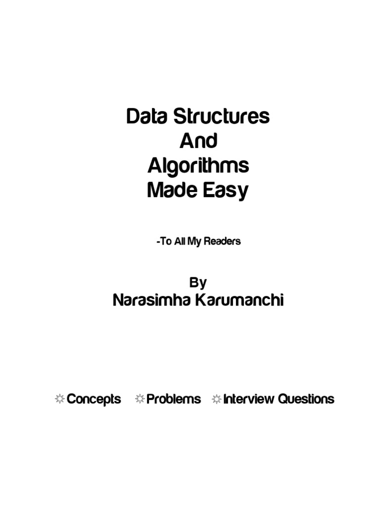 Table of Contents Data Structures and Algorithms Made Easy Fifth Edition | Download Free PDF ...