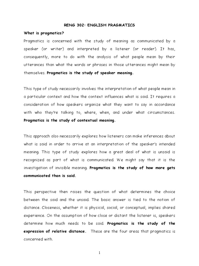 An Introduction To English Pragmatics | PDF | Semantics | Logic
