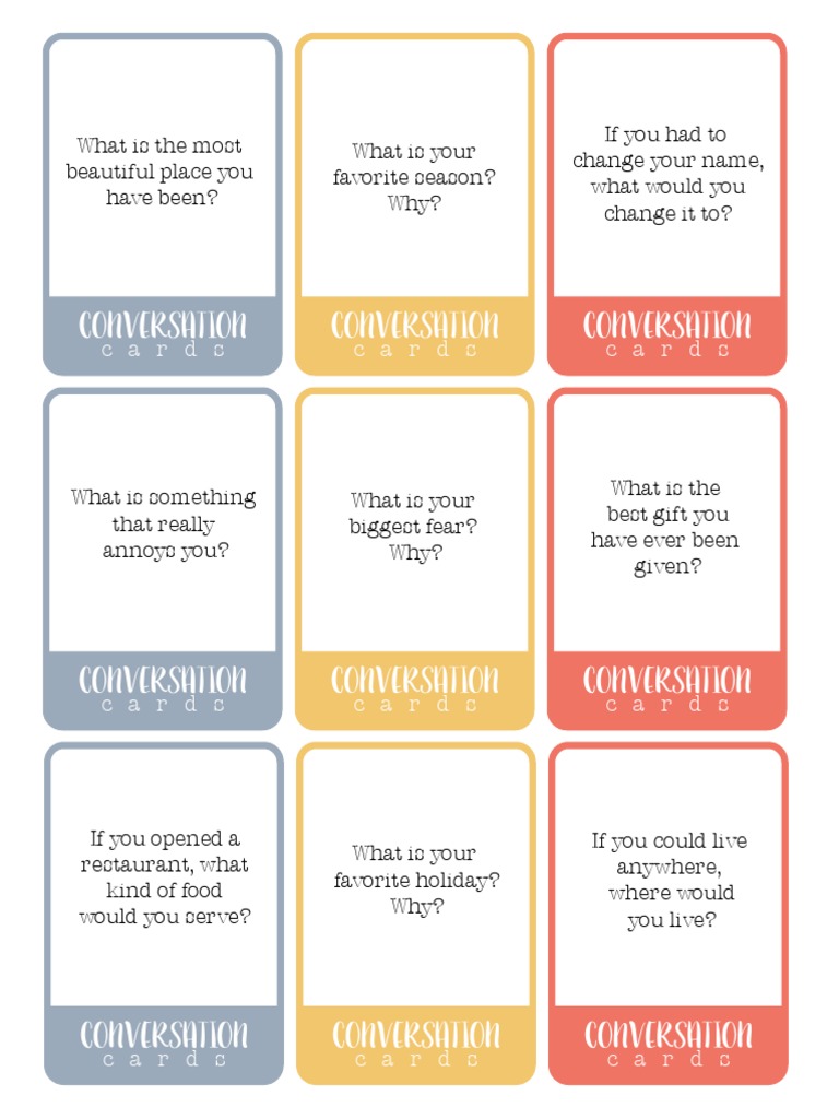 Conversation Cards PDF | PDF