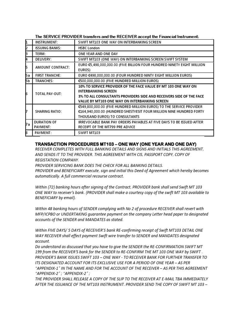 Prosedur Lengkap mt103 | PDF | Wire Transfer | Payments