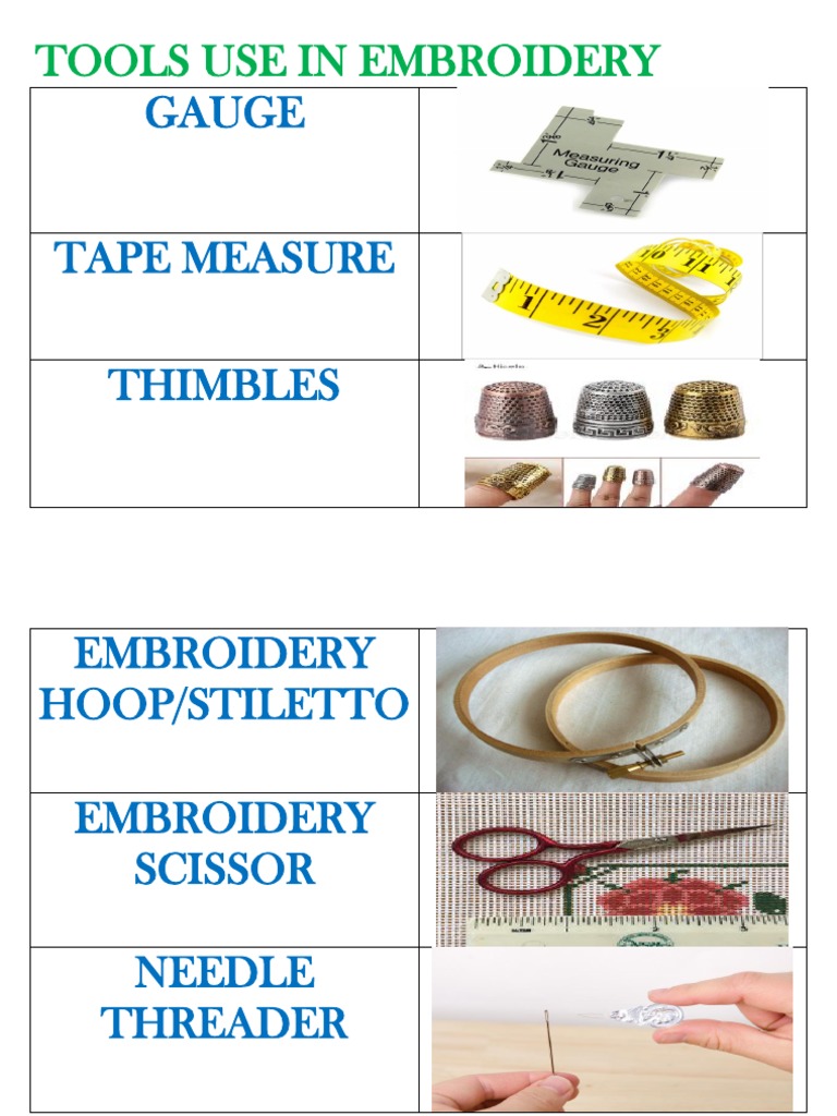 Essential Embroidery Tools List | PDF