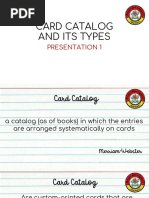 The Card Catalog: Types and Examples | PDF | Nancy Drew | Books