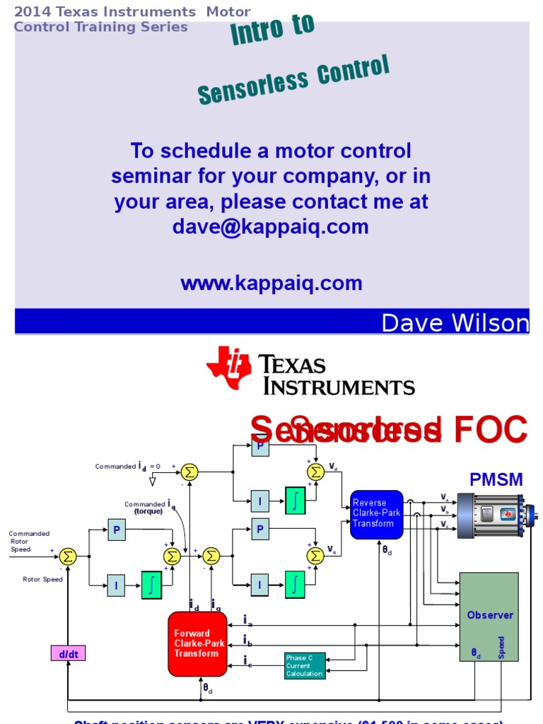 Sensorless Motor Control Guide | PDF | Electric Motor | Physics