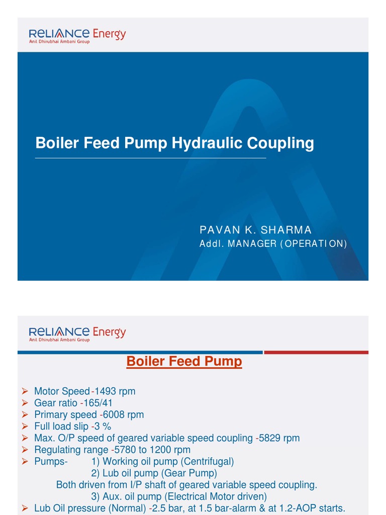 BFP Hyd Coupling | PDF | Pump | Turbocharger