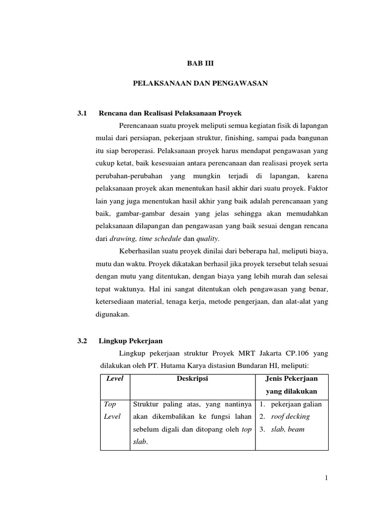 BAB III (KP Proyek MRT Jakarta 106) | PDF