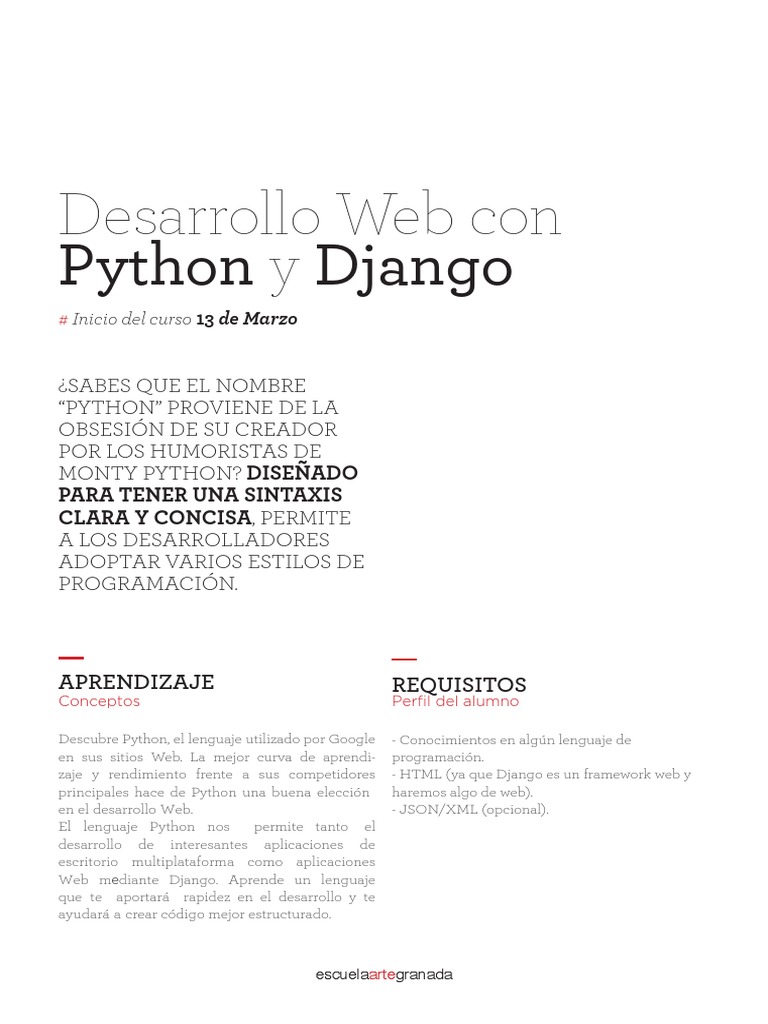 Python y Django | PDF | Python (lenguaje de programación) | Marco de ...